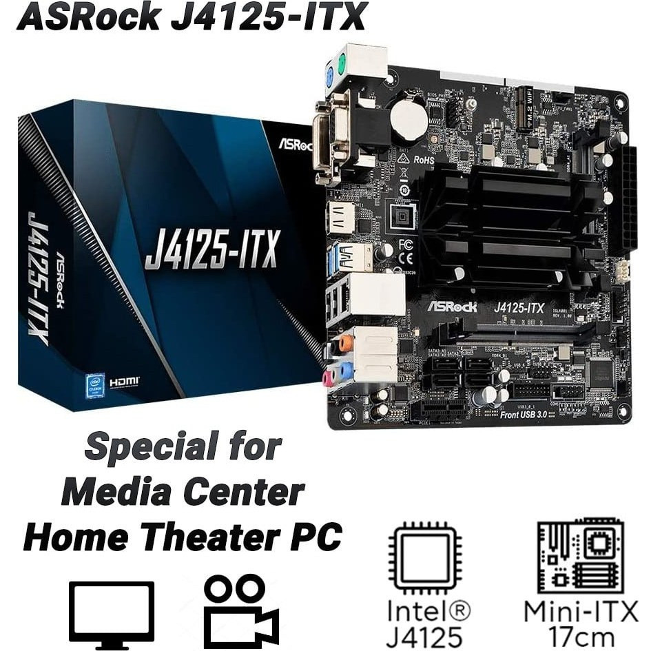 Asrock J4125-ITX Motherboard Mini ITX με Intel 1090 Socket | BestPrice.gr