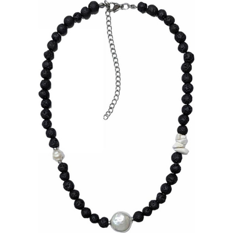 Kostibas Γυναικείο Κολιέ με Πέτρα Λάβας 1014-932AL | BestPrice.gr