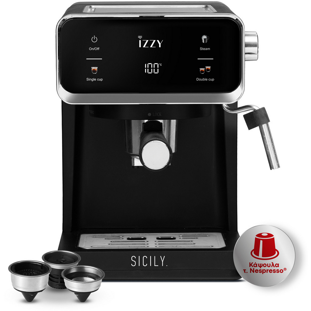 Izzy Sicily IZ-6017 Μηχανή Espresso 1000W 19bar | BestPrice.gr