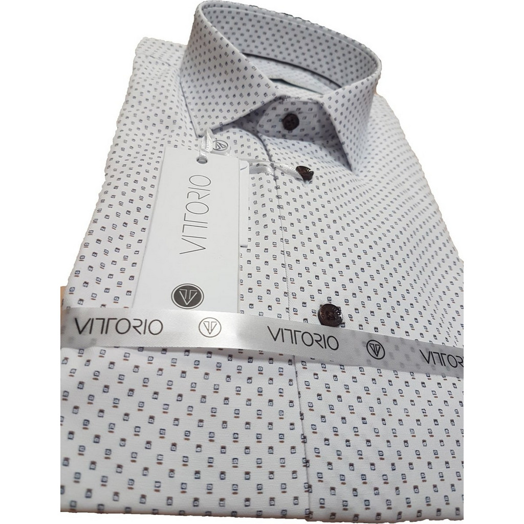 Vittorio Artist Ανδρικό Πουκάμισο Βαμβακερό Μακρυμάνικο Κανονική Γραμμή Λευκό 800-24-021 ...