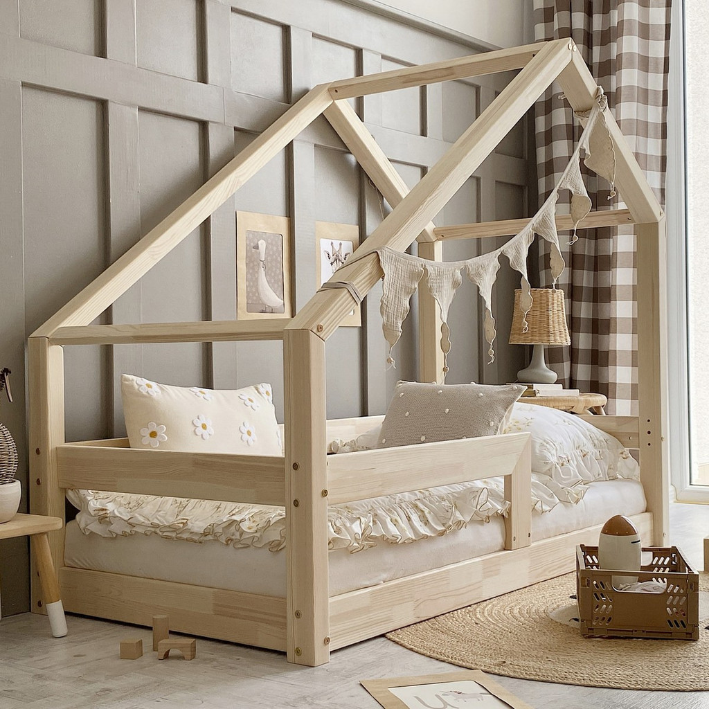 Babyllama Coco Straight Rail Παιδικό Κρεβάτι Σπιτάκι Τύπου Montessori ...