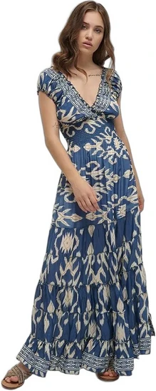 Inart Ble Maxi Καλοκαιρινό Βραδινό Φόρεμα Navy Μπλε 5-41-133-0012 ...