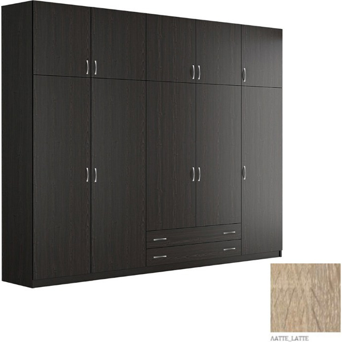 Savvidis Πεντάφυλλη Ντουλάπα Ρούχων με Πατάρι Latte 233x60x252cm SV5FNP ...