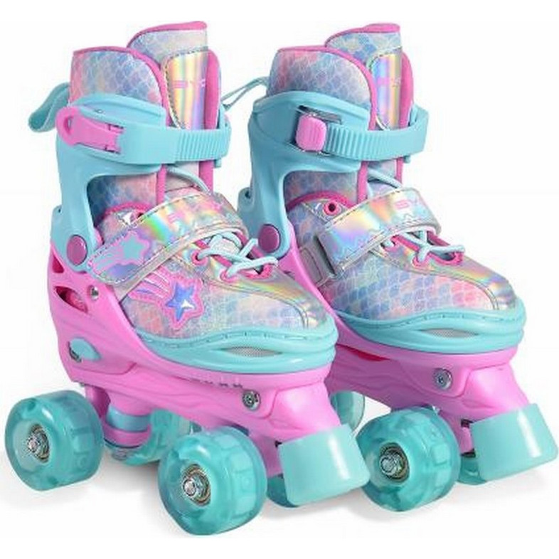 Byox Ariel Quad Αυξομειούμενα Rollers Παιδικά Ροζ Τιρκουάζ | BestPrice.gr