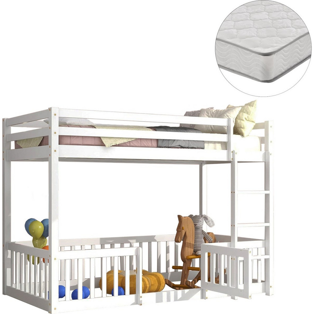 HomeMarkt Playkid Παιδικό Κρεβάτι Υπερυψωμένο Μονό με Στρώμα 90x190cm ...