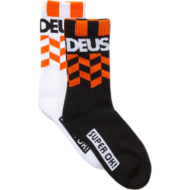 Deus Ex Machina Sidetrack Ανδρικές Κάλτσες Ψηλές με Σχέδια Λευκές ...