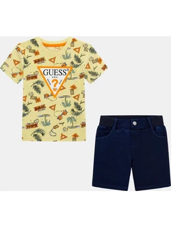 Guess Παιδικό Σετ για Αγόρι Καλοκαιρινό Lime Μπλε I5RG09K8HM4-G011 ...