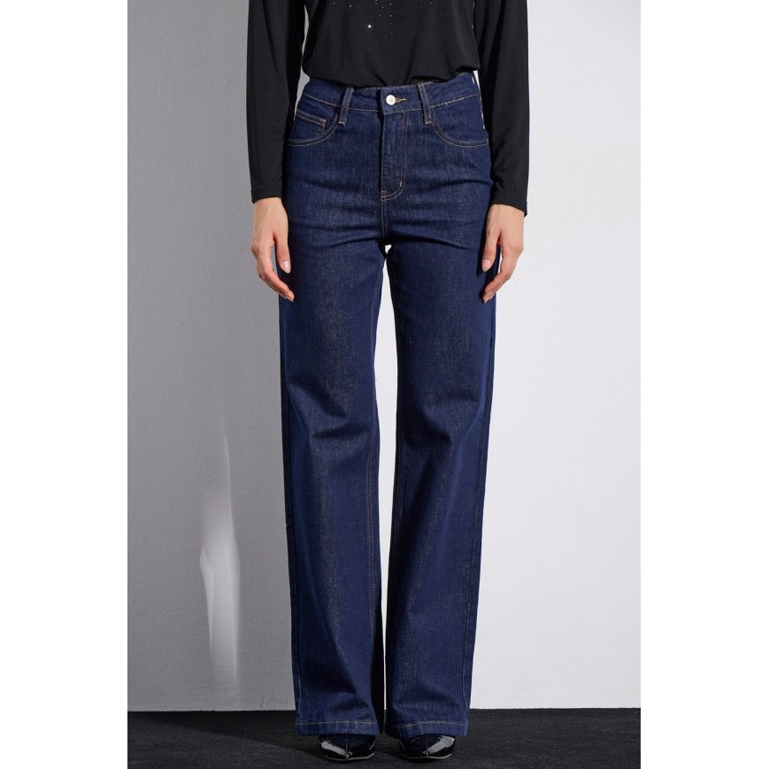 Matis-Fashion Ψηλόμεσο Γυναικείο Τζιν Παντελόνι Κανονική Εφαρμογή Navy Μπλε 2225408 | BestPrice.gr