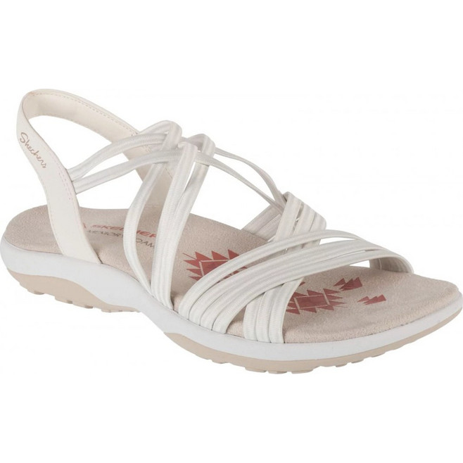 Skechers Reggae Δερμάτινα Γυναικεία Σανδάλια Λευκά 163185-WHT ...