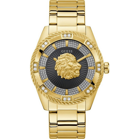 Guess Beast Ανδρικό Ρολόι με Χρυσό Μεταλλικό Μπρασελέ MID-44195 ...