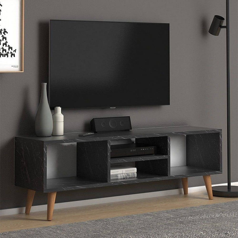 Megapap Έπιπλο Τηλεόρασης Ξύλινο Γκρι Μ120xΠ30xΥ40cm Loren GP022-0067,3 ...