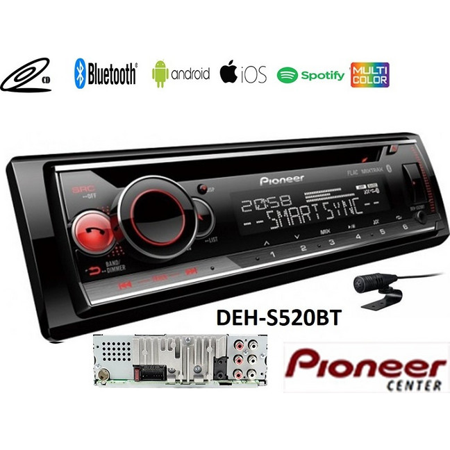 Pioneer DEH-S520BT Ηχοσύστημα Αυτοκινήτου Ράδιο CD 1DIN με USB ...
