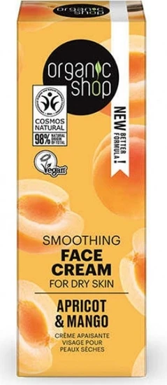 Organic Shop Smoothing Face Cream For Dry Skin Apricot And Mango ...