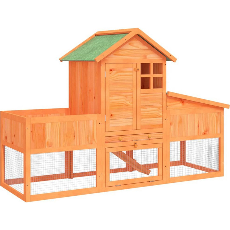 vidaXL Κλουβί για Κουνέλια Καφέ 170x63x113cm | BestPrice.gr