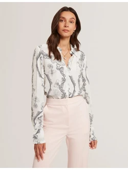 Ted Baker Nohva Μακρυμάνικο Γυναικείο Πουκάμισο Μεταξωτό Μαύρο 281439 | BestPrice.gr