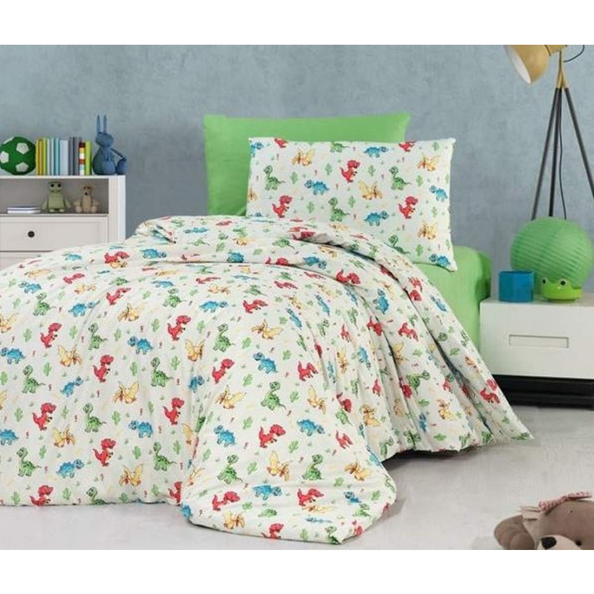 MayHome Σετ Παιδικά Σεντόνια Διπλά Βαμβακερά 200x240 Dinosaurs 4τμχ ...
