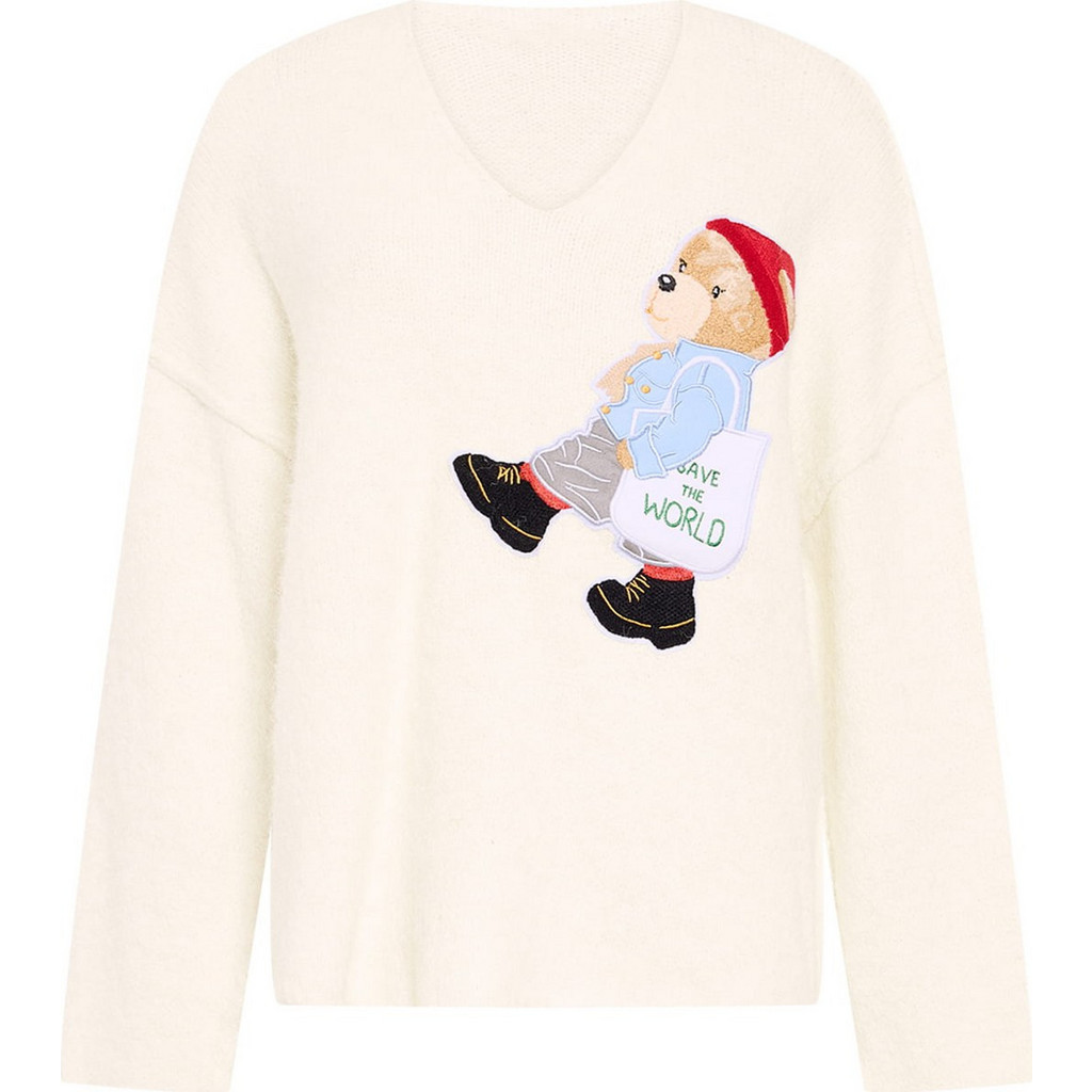 Celestino Γυναικεία Πλεκτή Μπλούζα με V Λαιμόκοψη Εκρού SQ7578.4231 ...