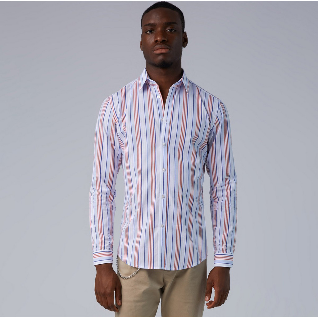 ARISTOTELI BITSIANI Ανδρικό Πουκάμισο Βαμβακερό Φλοράλ Μακρυμάνικο Slim Fit Λευκό 81-9404-044 ...