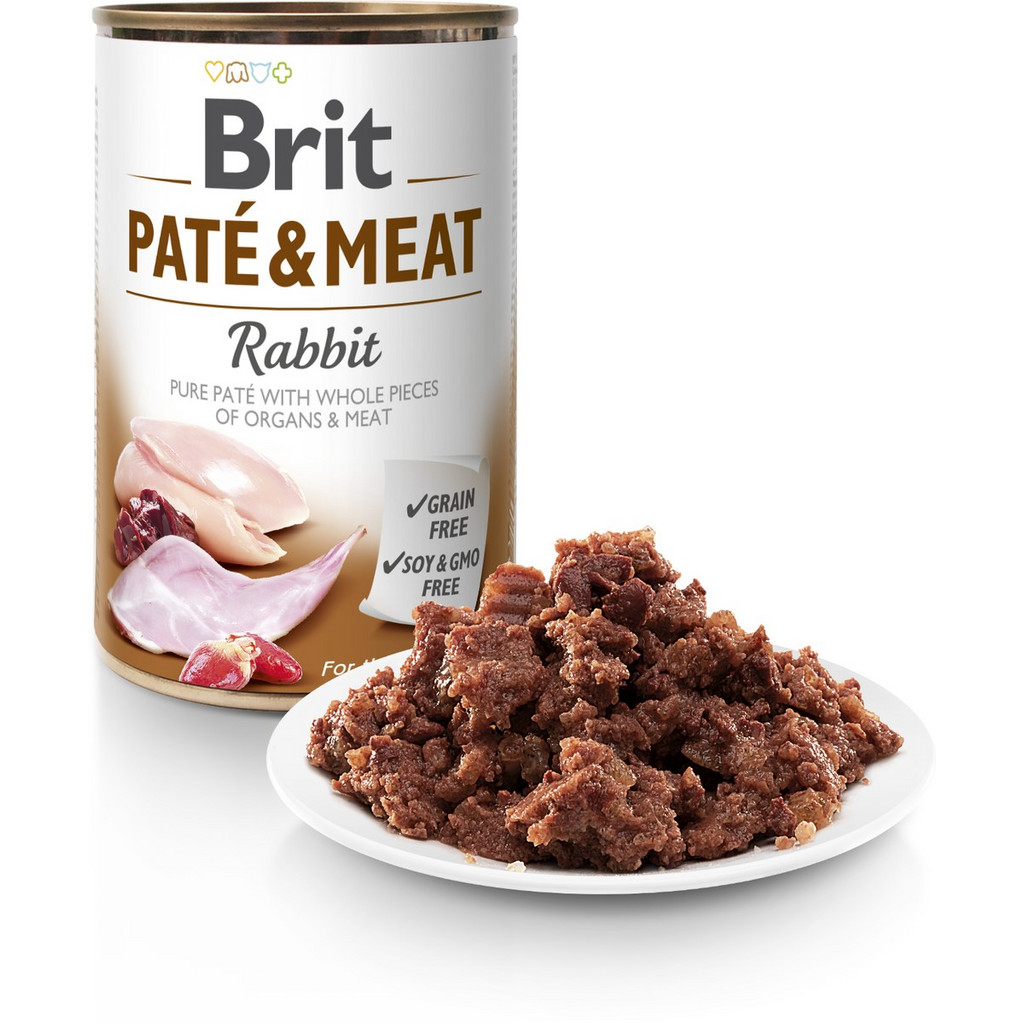 Brit Pate & Meat Adult Grain Free with Rabbit & Chicken 800gr ...