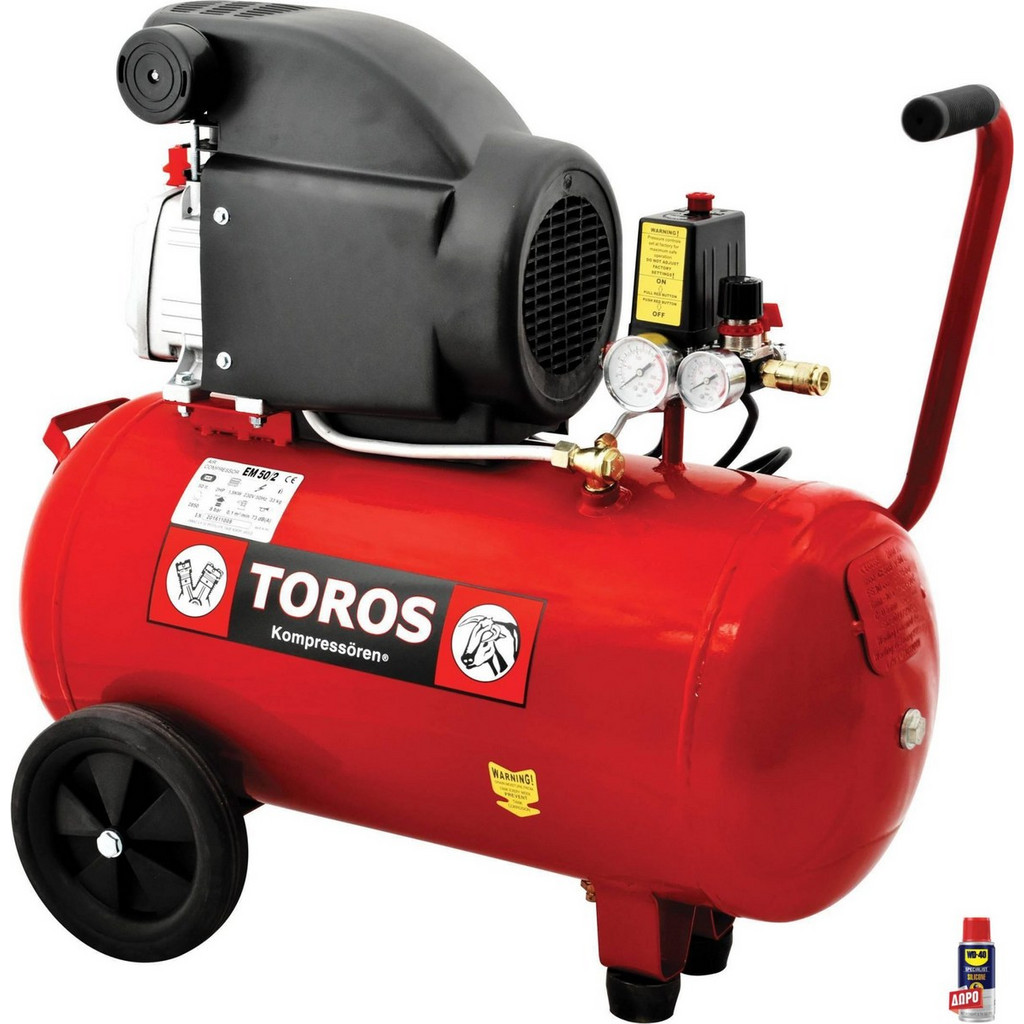 Toros EM 50/2 40140 Κομπρεσέρ Αέρος Μονοφασικό 50lt 2hp | BestPrice.gr