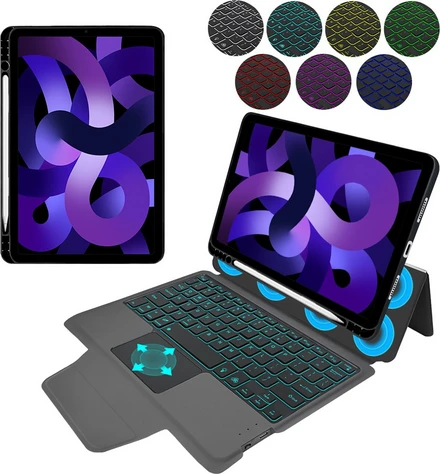 Techsuit KeyTab Pro with RGB Wireless Keyboard Pen Black (iPad Air 10.9 ...