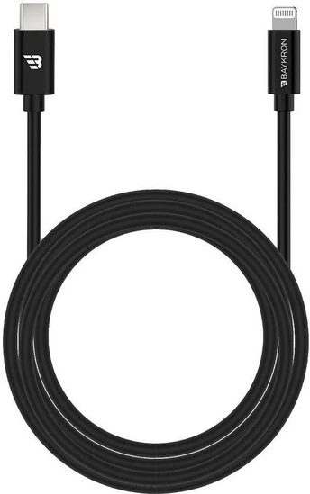 Baykron USB-C to Lightning Cable 20W 1.2m Black BKR-SL-C2L-BLK12 ...