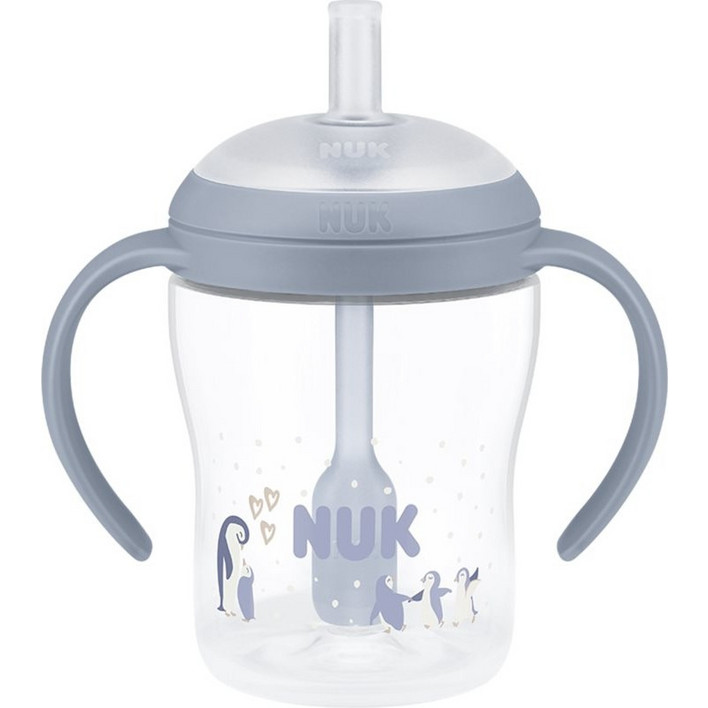 Nuk Perfect Match Penguin Εκπαιδευτικό Μπουκάλι με Καλαμάκι 8m+ 150ml ...
