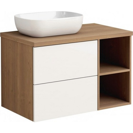 Inter Ceramic Κρεμαστό Έπιπλο Μπάνιου Ξύλινο για Επικαθήμενο Νιπτήρα ...