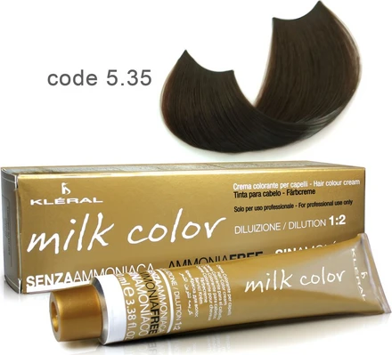 Kleral Milk Color 5.35 Καστανό Ανοιχτό Μόκα Μόνιμη Βαφή Μαλλιών Χωρίς ...