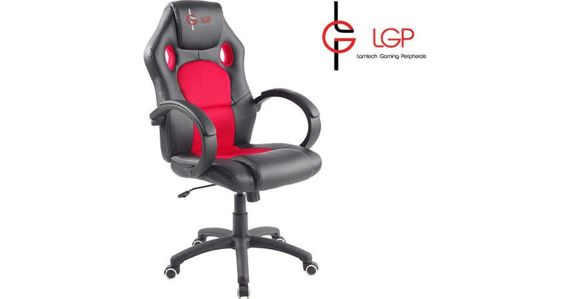 Lamtech LGP Kronos Καρέκλα Gaming Δερματίνης Μαύρη Κόκκινη LGP021547 ...