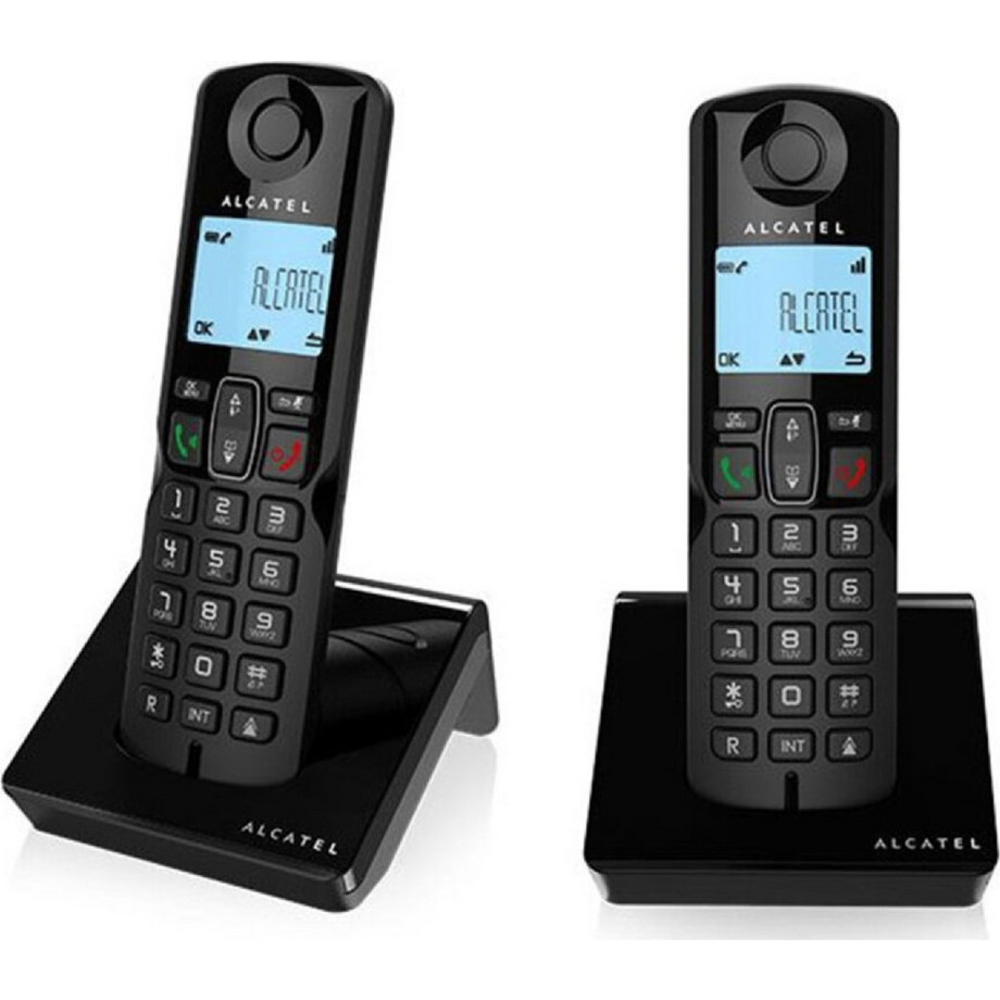 Alcatel S280 EWE Ασύρματο Τηλέφωνο Σετ Duo με Ανοιχτή Ακρόαση Μαύρο ...