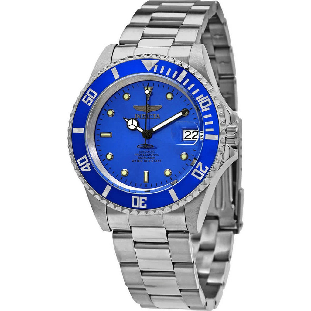 Invicta Pro Diver Ανδρικό Ρολόι Αυτόματο με Ασημί Μεταλλικό Μπρασελέ ...
