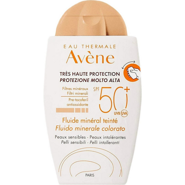 Avene Fluide Mineral Αντηλιακή Κρέμα Προσώπου με Χρώμα SPF50+ 40ml ...