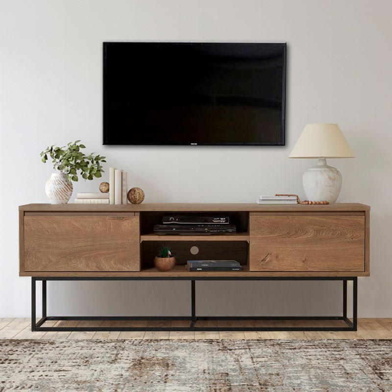 Megapap Έπιπλο Τηλεόρασης Ξύλινο Καρυδί Μ140xΠ40xΥ50cm Amedeo GP052 ...