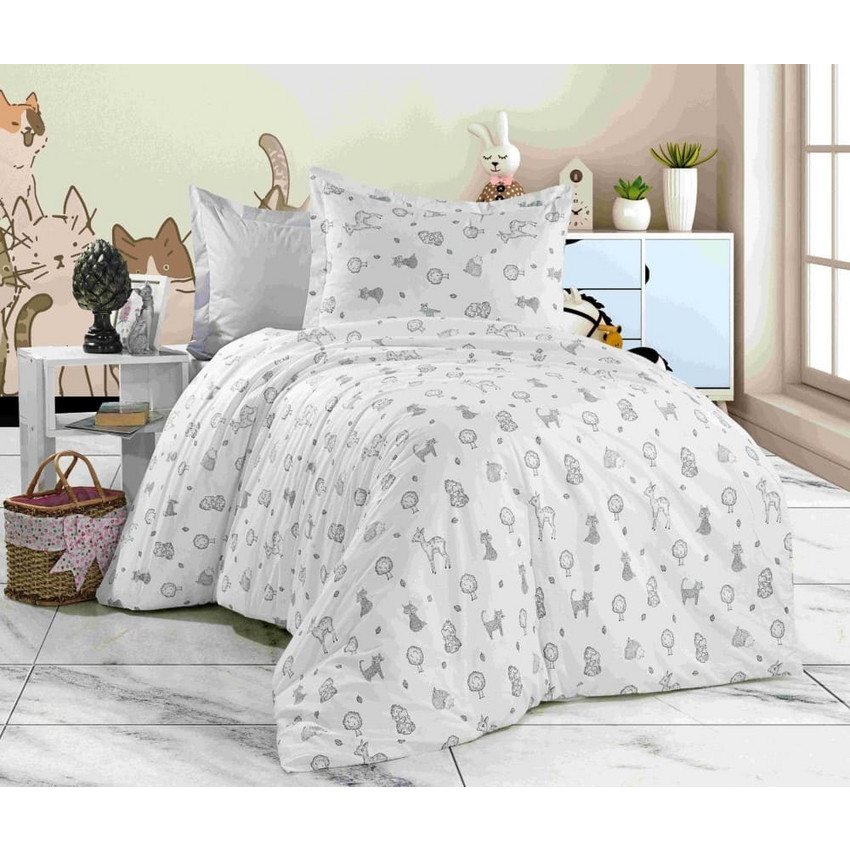 MayHome Σετ Παιδικά Σεντόνια Διπλά Βαμβακερά 200x240 Deer & Fox 3τμχ ...