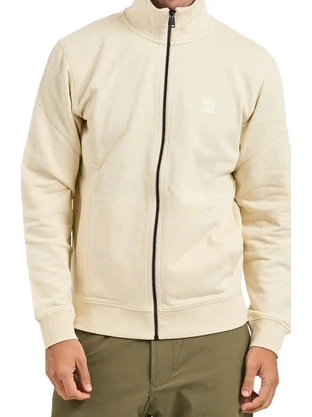 Hugo Boss Ανδρική Ζακέτα Φούτερ με Κουκούλα και Φερμουάρ Μπεζ 50506161 ...