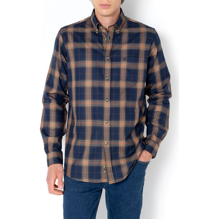 The Bostonians Ανδρικό Πουκάμισο Βαμβακερό Καρό Μακρυμάνικο Κανονική ...