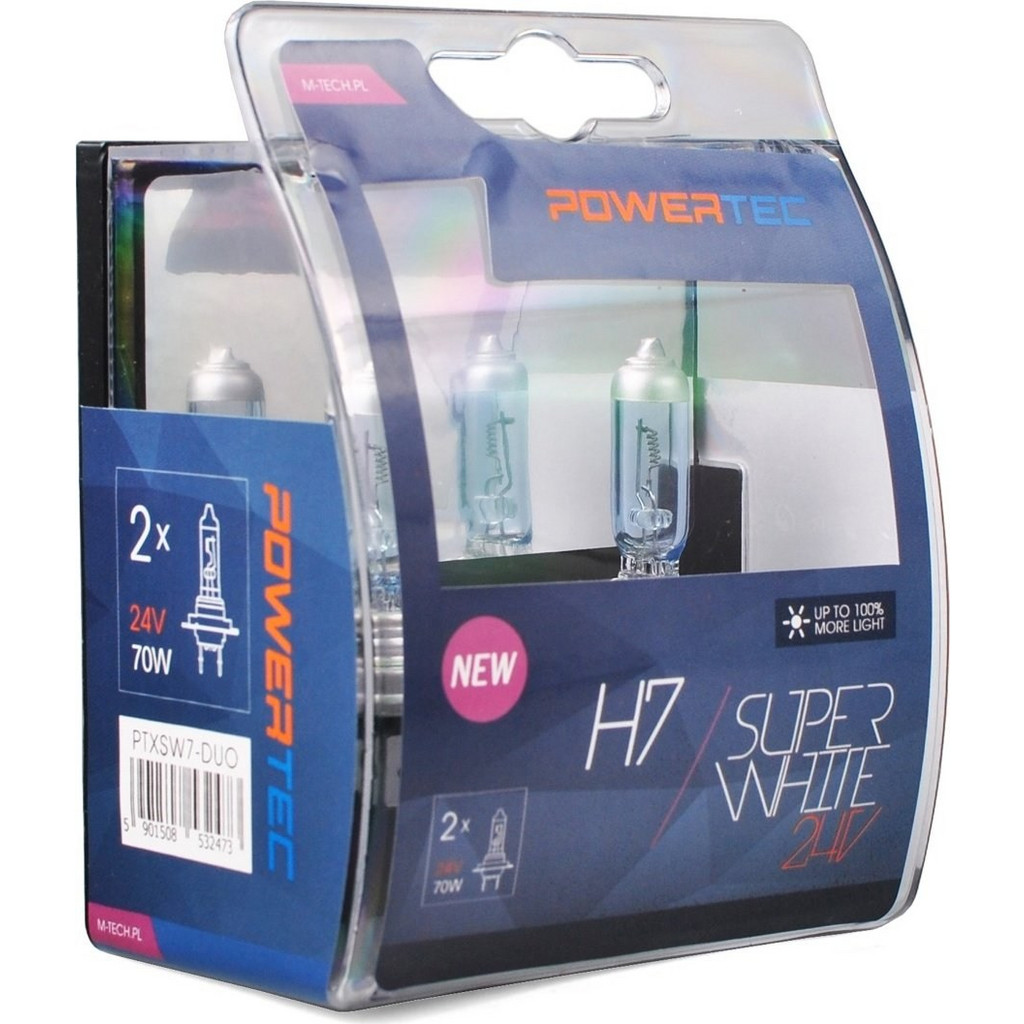 M-tech H7 Powertech Superwhite Αλογόνου 24V 70W 2τμχ | BestPrice.gr