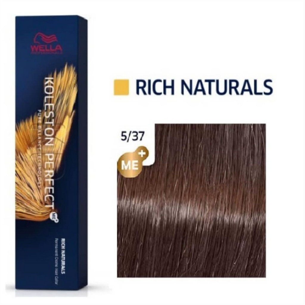 Wella Koleston Perfect Me+ Rich Naturals 5/37 Καστανό Ανοιχτό Χρυσό Καφέ Μόνιμη Βαφή Μαλλιών ...
