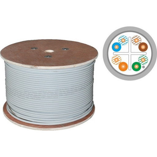 Alantec F/FTP Cat.6 Καλώδιο Δικτύου Ethernet 305m Grey KIF6PVC305Q ...