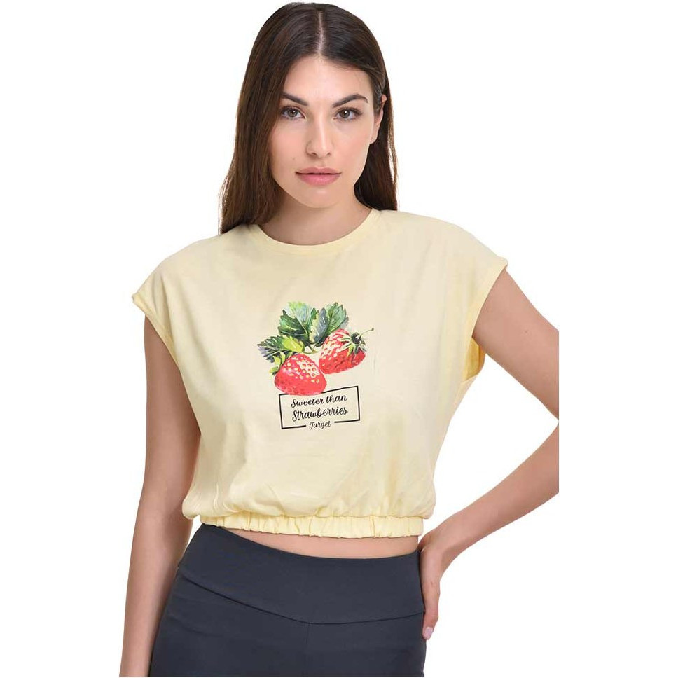 Target Γυναικείο Αθλητικό Crop Top Κίτρινο S24/65208-61 | BestPrice.gr
