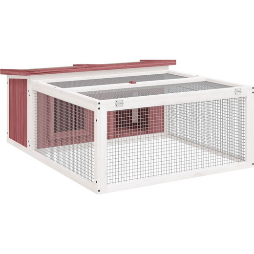 vidaXL Κλουβί για Κουνέλια Μόκα 117.5x97x47.5cm | BestPrice.gr