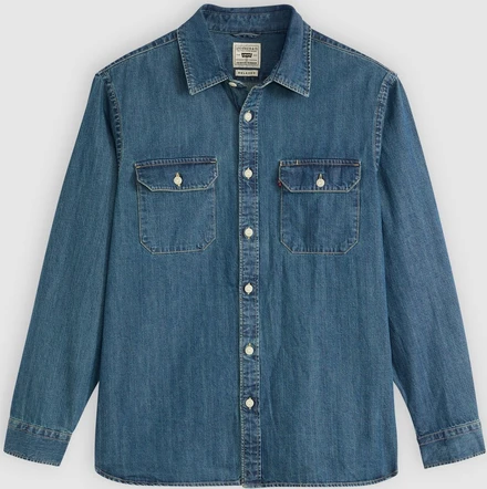 Levi's Ανδρικό Πουκάμισο Τζιν Μακρυμάνικο Κανονική Γραμμή Μπλε 19573 ...