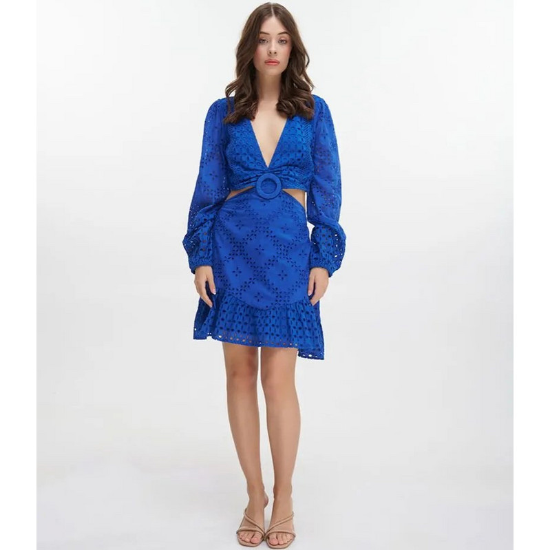 Inart Ble Mini Φόρεμα για Γάμο / Βάπτιση Royal Blue 5-41-415-0038 ...