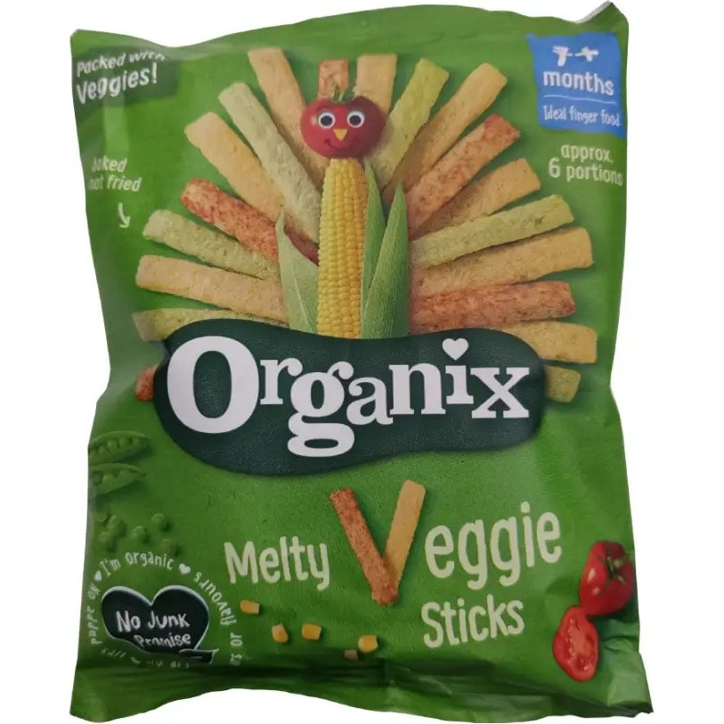 Organix Melty Veggie Βιολογικά Sticks Καλαμπόκι με Λαχανικά 7m+ Χωρίς ...