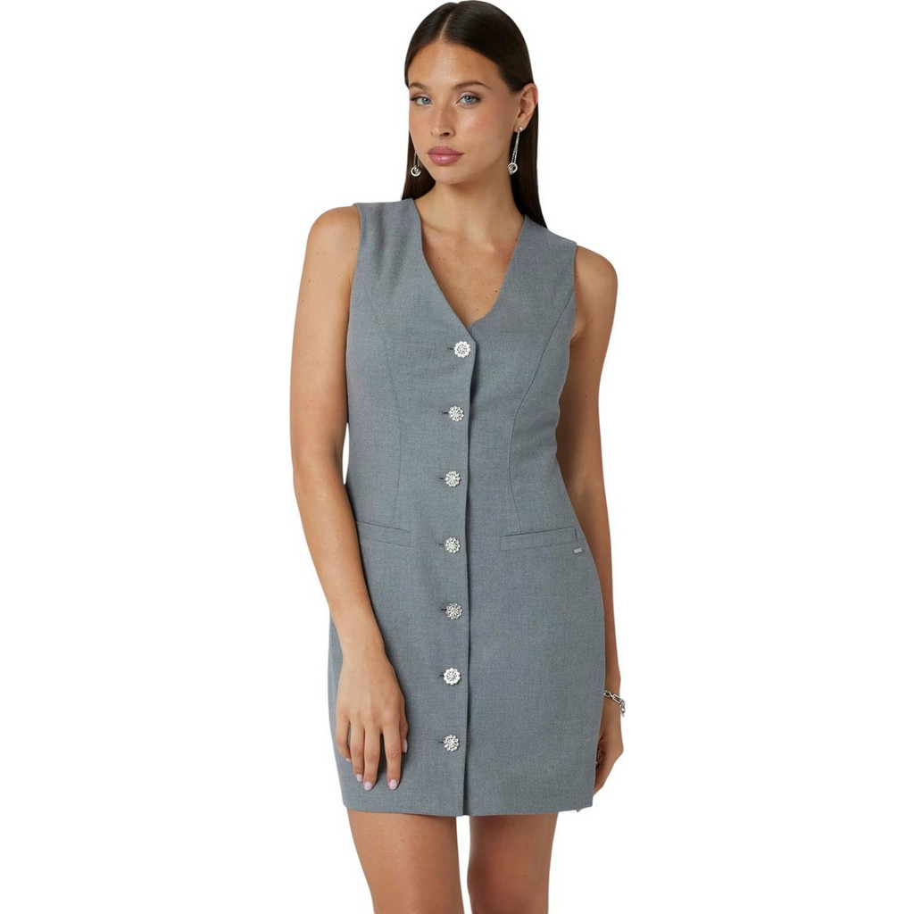 Guess Doris Mini Καλοκαιρινό Φόρεμα για Γάμο / Βάπτιση Γκρι W4BK11WGIF2 ...
