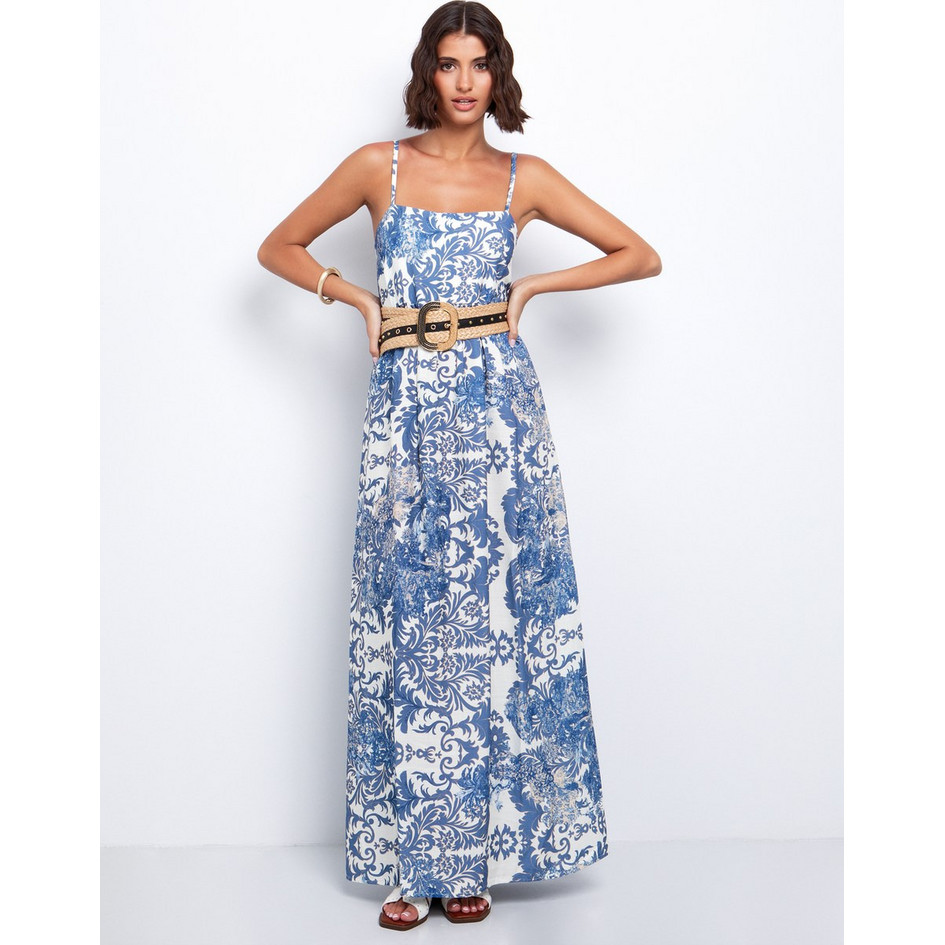 Toi & Moi Maxi Καλοκαιρινό Καθημερινό Φόρεμα Μπλε 50-6637-125 ...