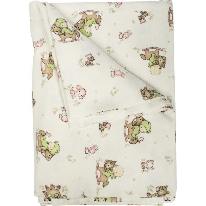 Dimcol Σετ Παιδικά Σεντόνια Μονά Φανελένια 160x240 Baby 03 Green/Ecru ...