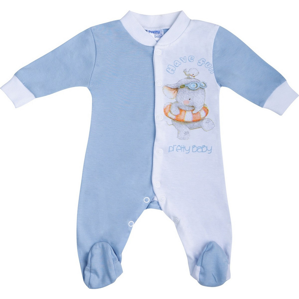 Pretty Baby Φορμάκι Μακρυμάνικο για Αγόρι Μπλε Λευκό 32906-259 ...
