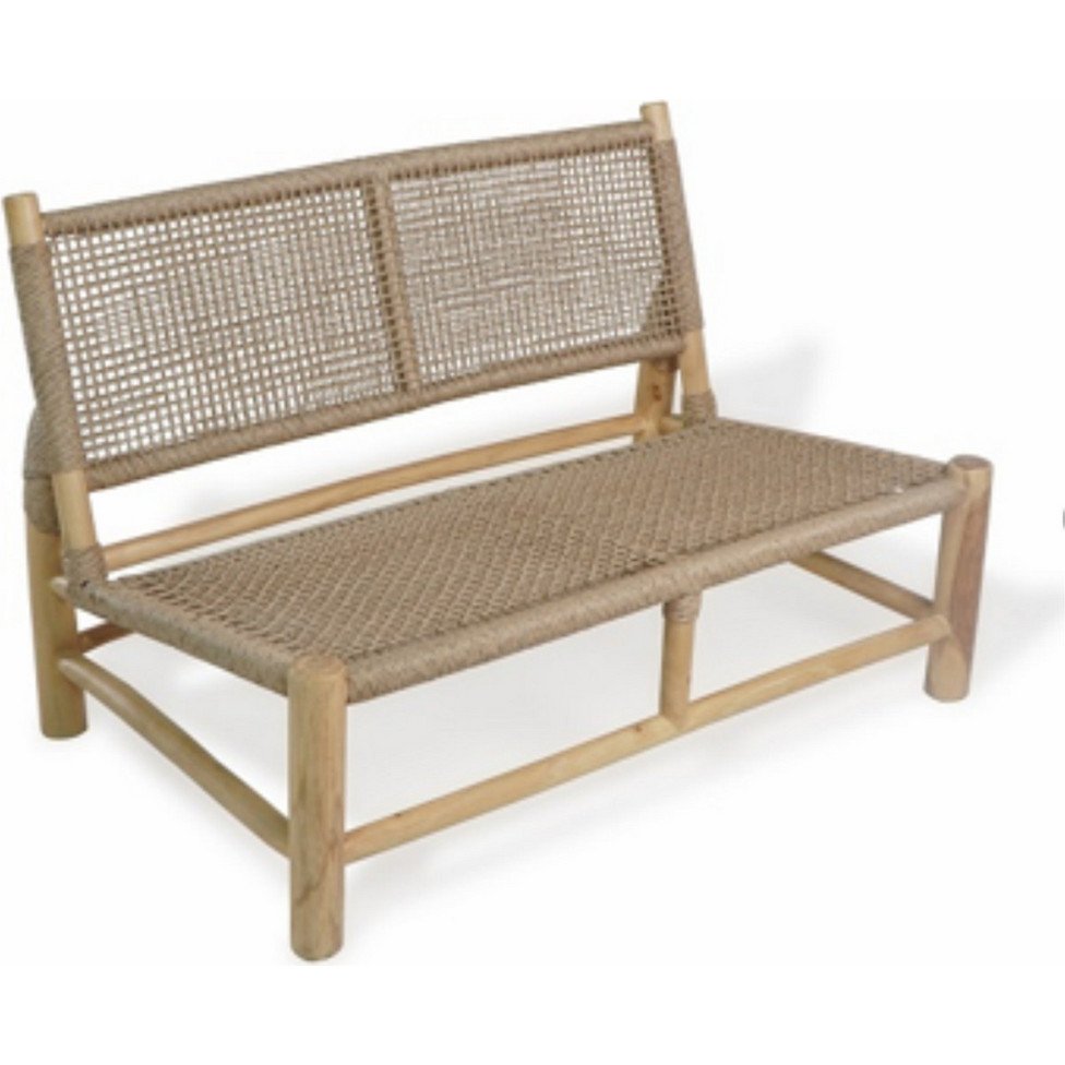 HomeMarkt Διθέσιος Καναπές Εξωτερικού Χώρου Rattan Μπεζ 120x75x78cm ...